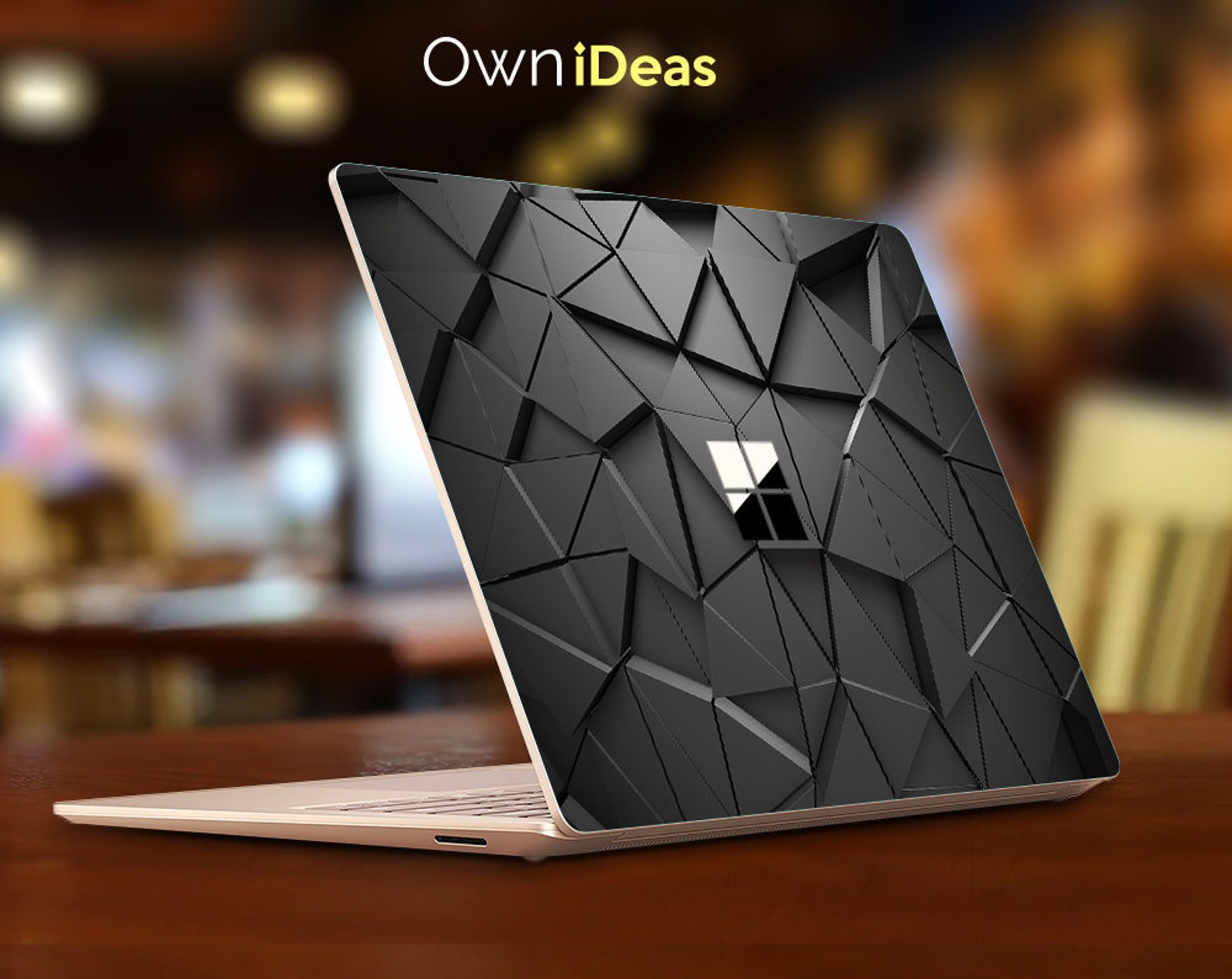 Surface Laptop 3 15" Sticker Black Texture Design Customizable ...