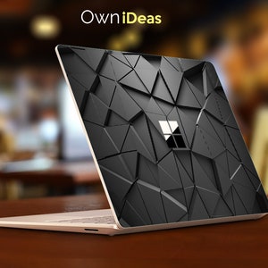 Surface Laptop 3 15" Sticker Black Texture Design Customizable ...