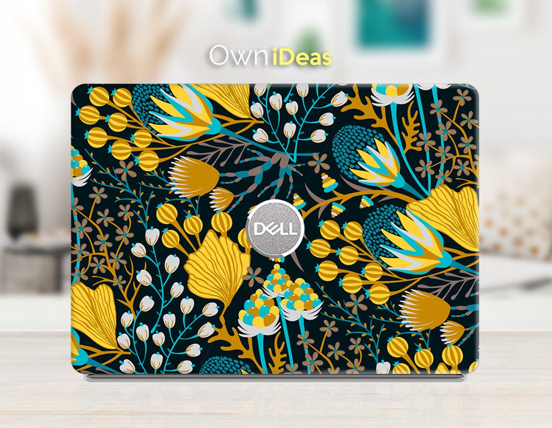 Custom Laptop Skins for Dell, Vivid Yellow Flowers Personalized ...