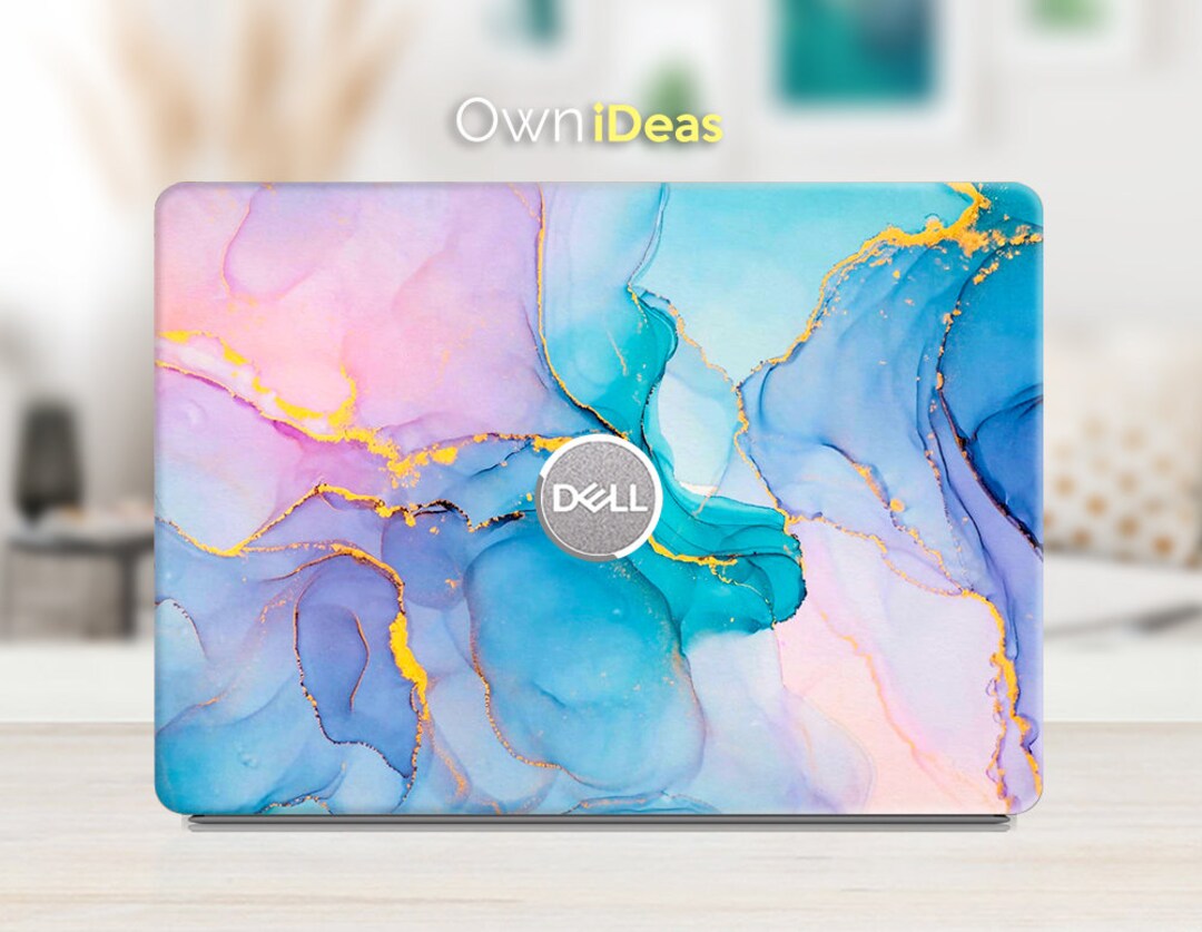 14 Inch Dell Laptop Skin Pink Marble Texture Personalized Customizable ...
