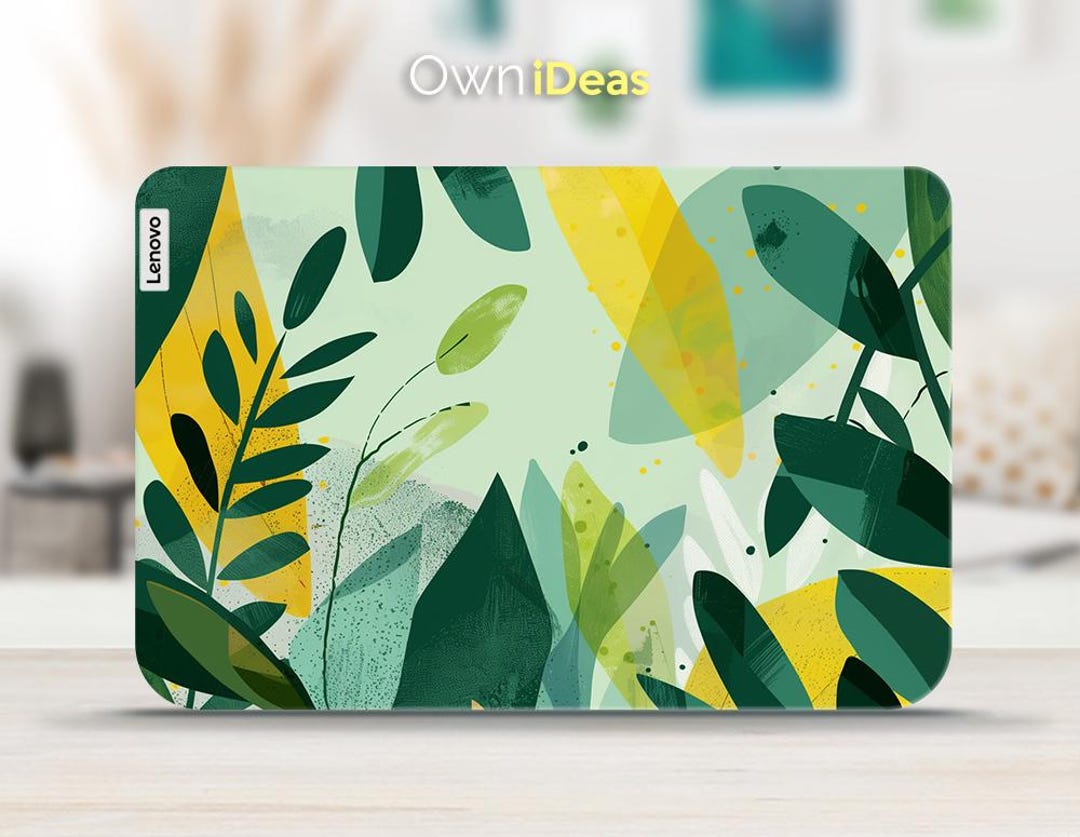 Lenovo Laptop Sticker Green Leaf Design Personalized Gift Vinyl Sticker ...