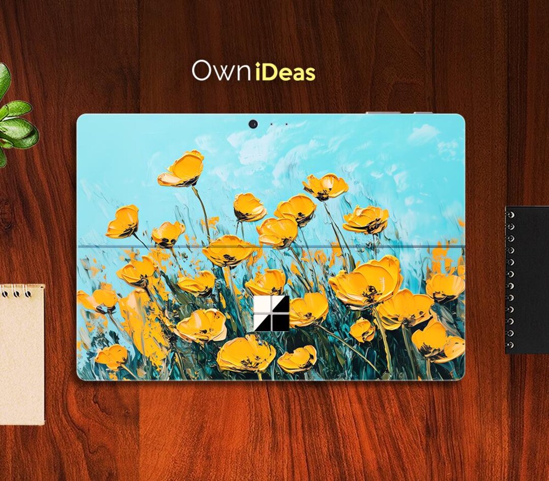 Surface Pro Skin Yellow Oil Painting Small Flower Pattern Personalized ...