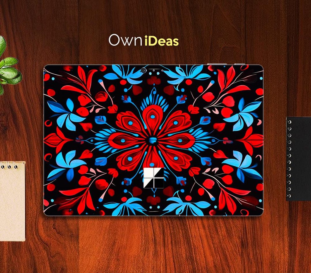 Surface Pro Skin Red Flowers Pattern Custom Personalized Gift for ...