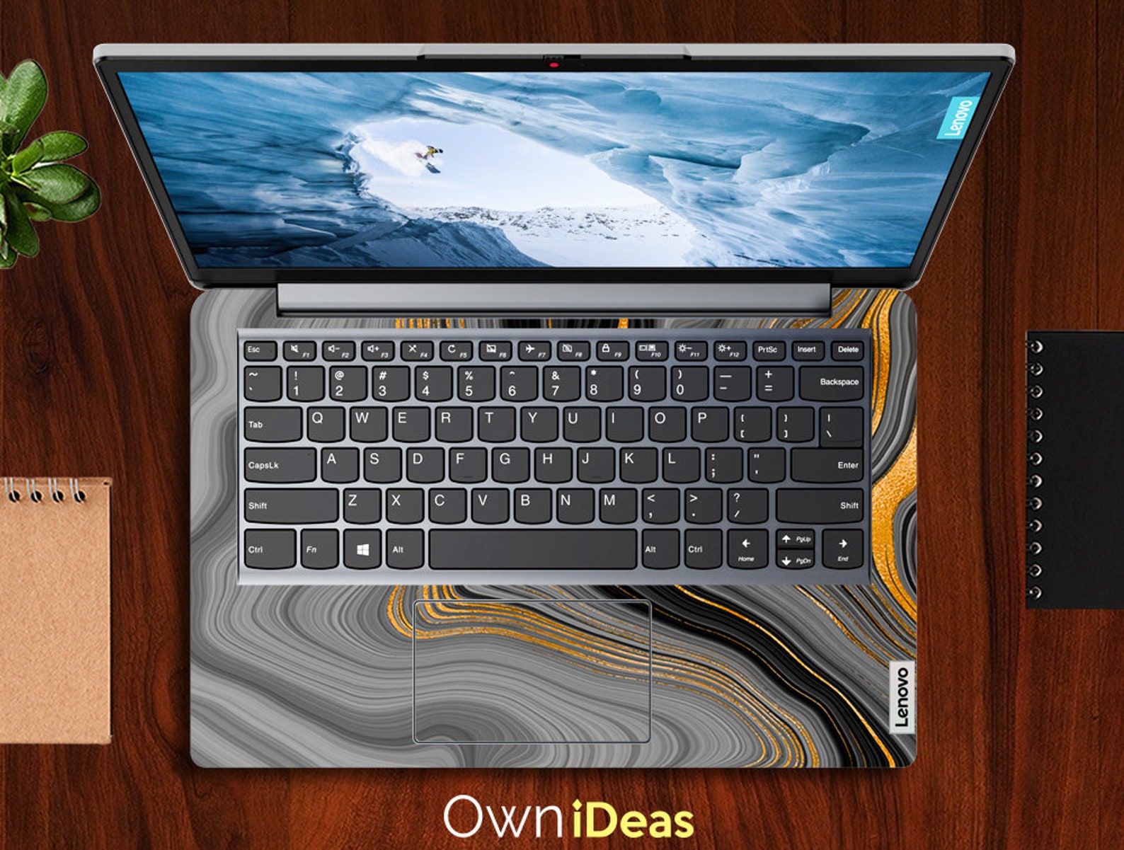 Lenovo Ideapad Flex 5 Skin Abstract Curve Design Personalized ...