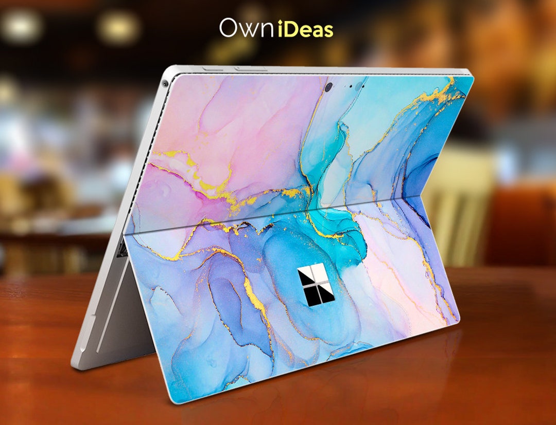 Surface Pro Skin Custom Pink Blue Marble Design Personalized Gift Fits ...