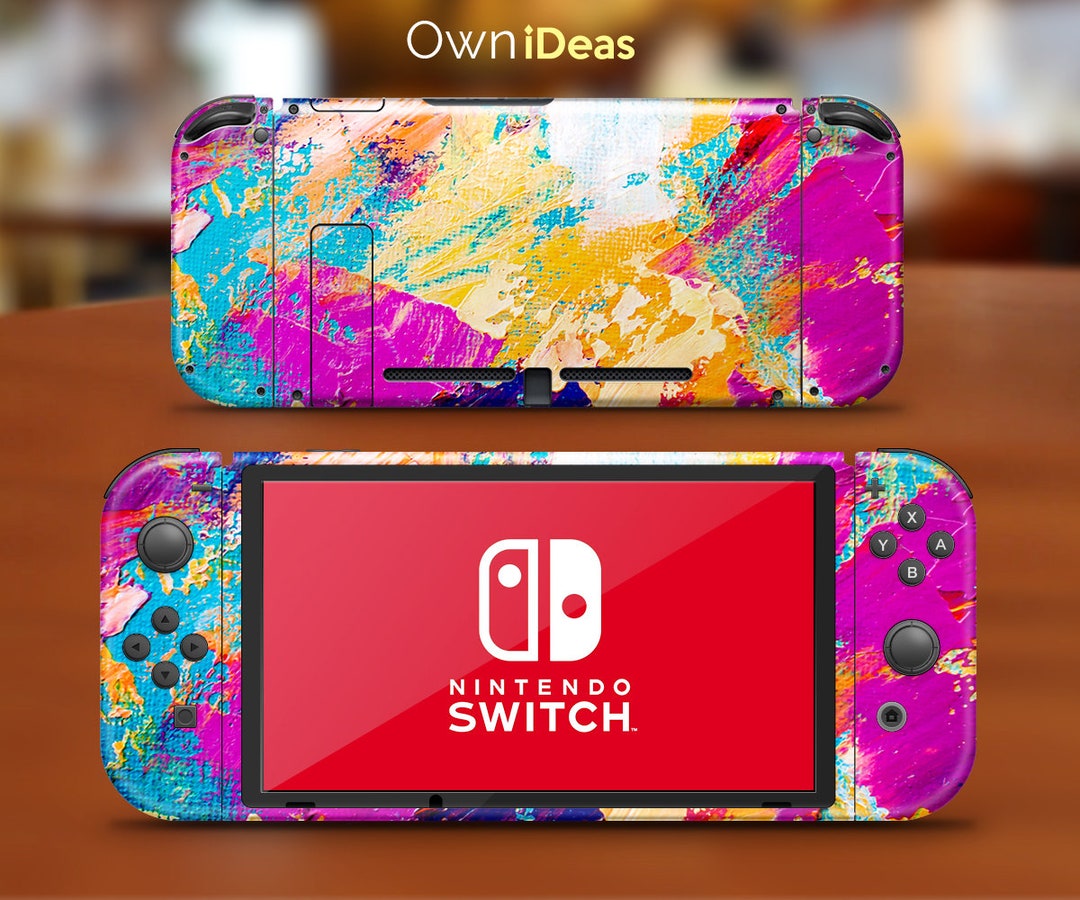 Nintendo Switch Pink Skin, Abstract Oil Painting Design Personalized ...