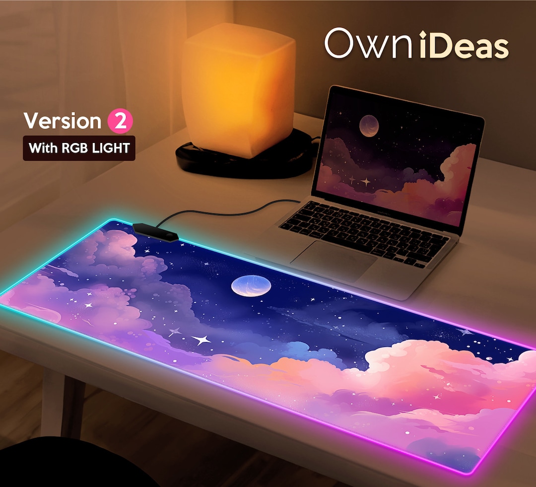 Aesthetic Desk Mat Viking Lovers Gift Colorful Cloud Mousemat Aesthetic ...