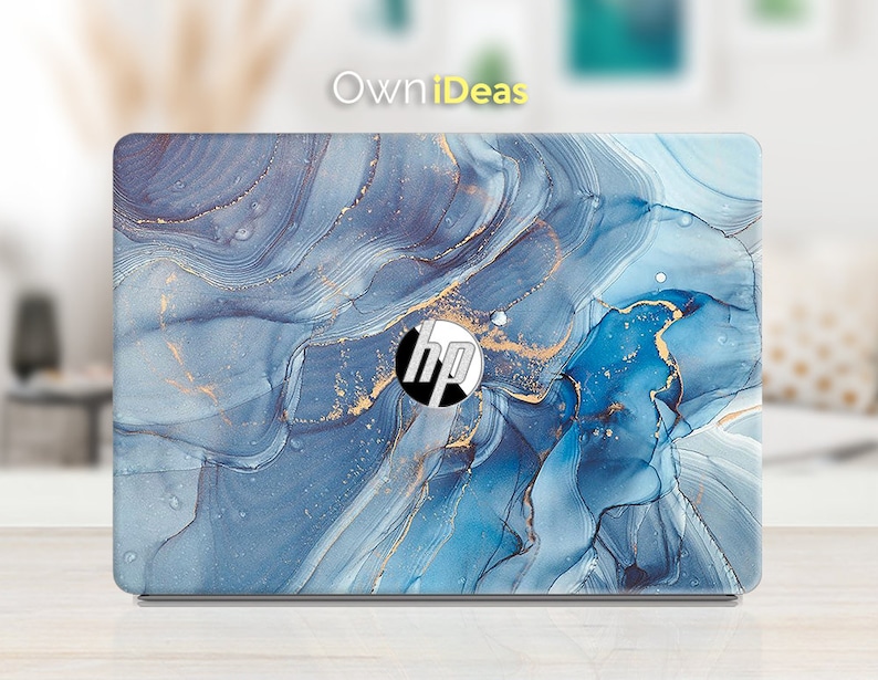 Hp 15.6 Laptop Skin, Blue Marble Texture, Personalized Gift, Fits HP ...