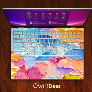 Hp Laptop Skin Colorful Oil Painting Handcraft Decal Personalized Gift ...