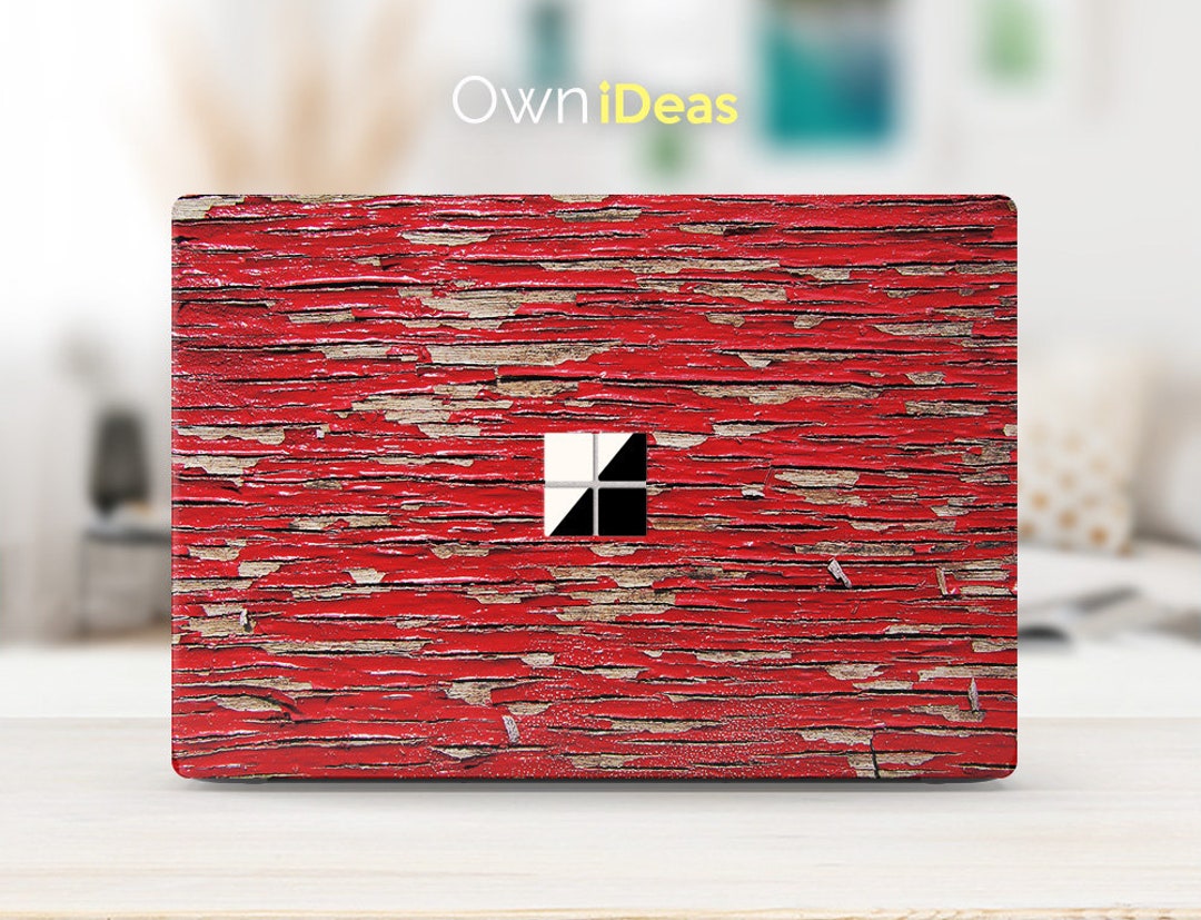 Surface Laptop Studio Skin, Personalized Gifts for Him, Red Wood Grain ...