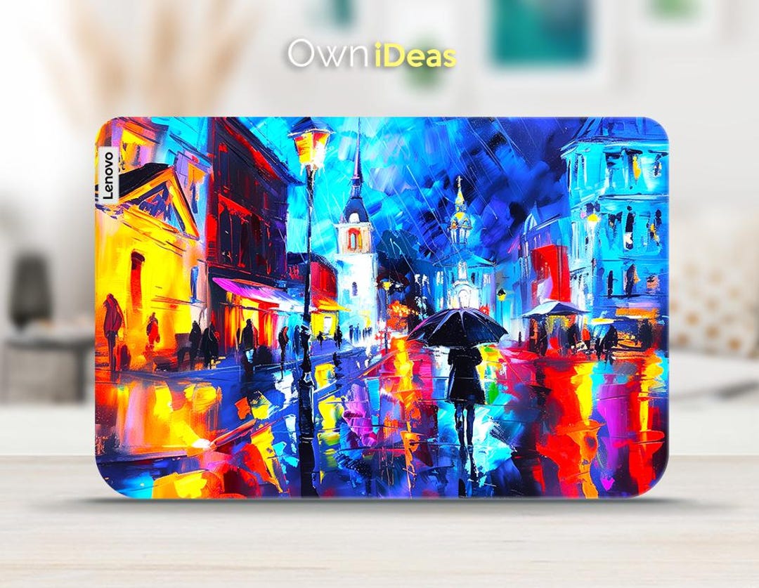 Lenovo Thinkpad Laptop Decal Oil Painting Walking in the Rain Vinyl ...