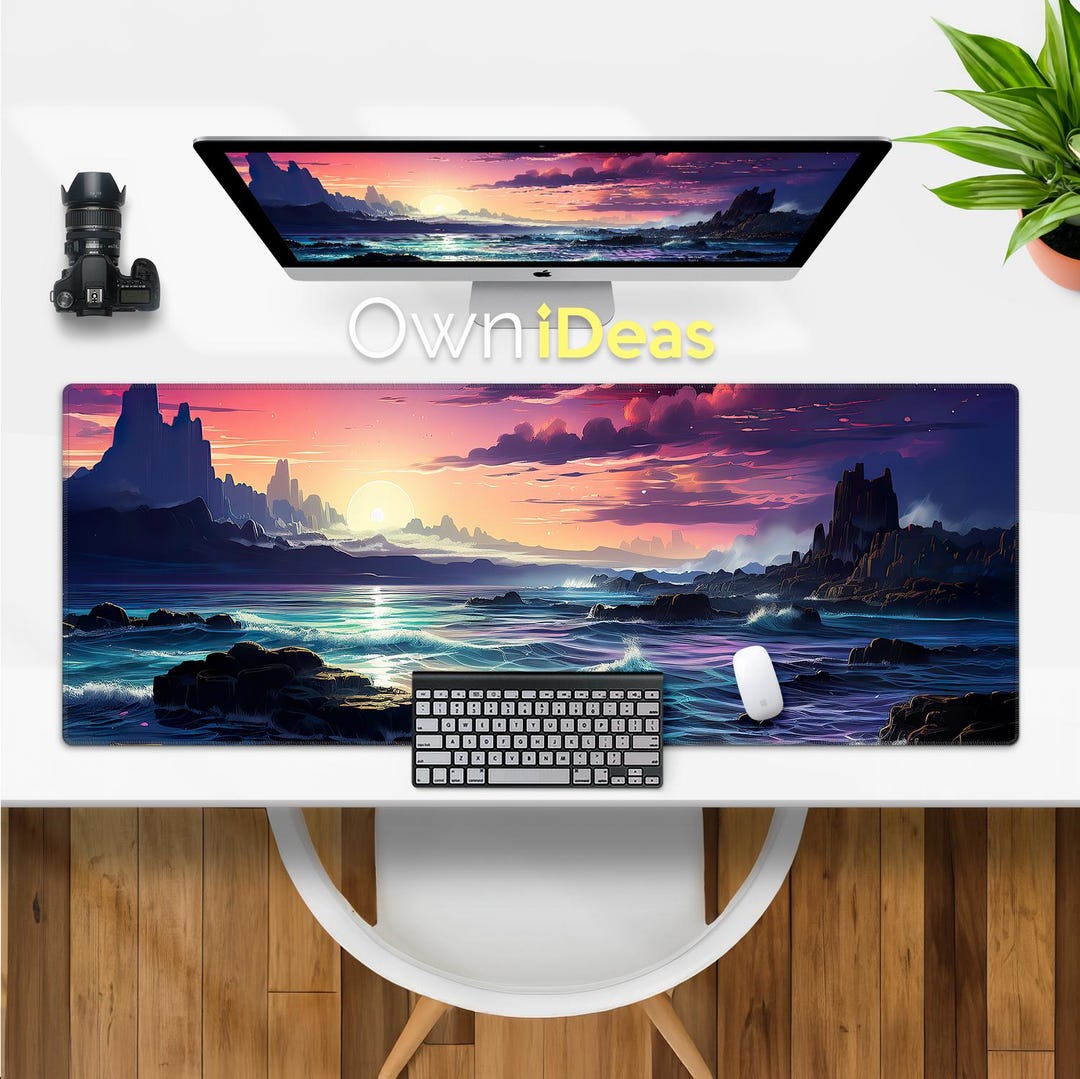 Office Accessories Seaside Sunset Desk Mat Aesthetic Office Accessories ...
