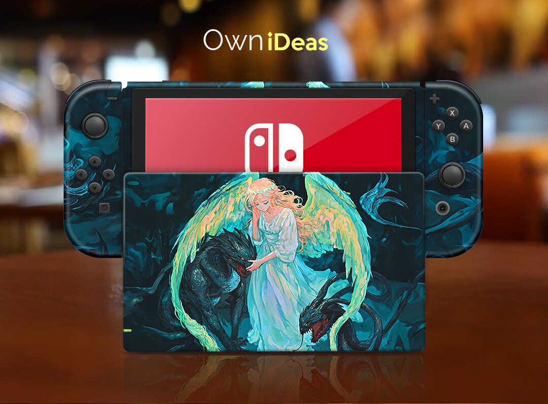 Nintendo Switch Skin Angel and Dragon Design Customizable Pattern ...
