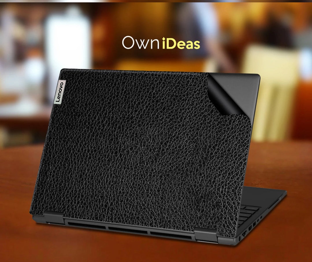 Lenovo Laptop Sticker Leather Black Color Personalized Customizable ...