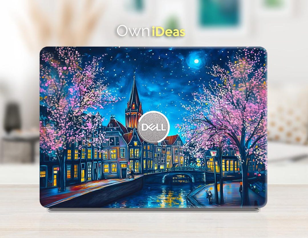 Dell Laptop Sticker Oil Painting House Pattern Personalized Gift Vinyl ...