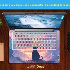 Lenovo Laptop Decal Aesthetic Cat Design Personalized Gift Vinyl ...