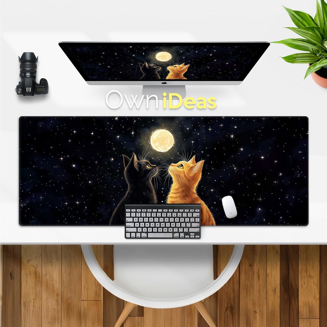 Keyboard Desk Mat Two Cute Cats Mat Office Accessories Custom Mouse Pad ...