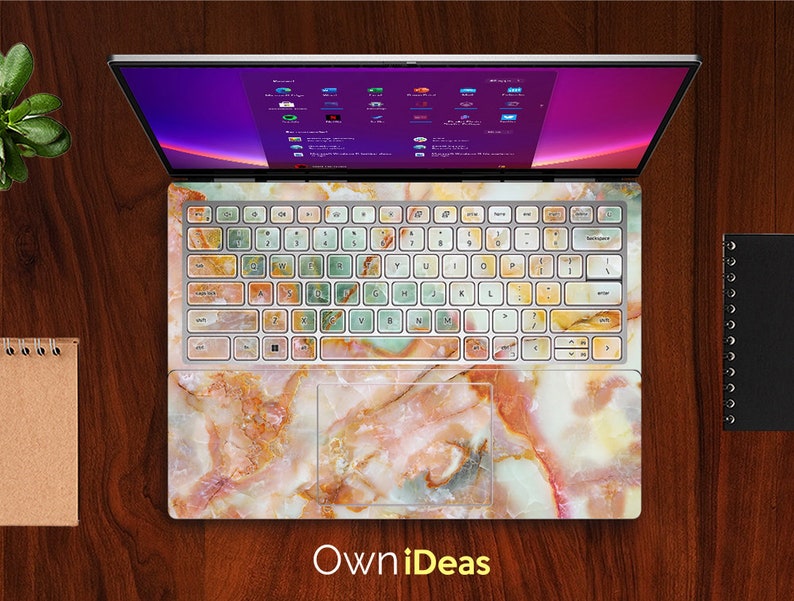 Dell Notebook Skins Marble Texture Personalized Customizable - Etsy