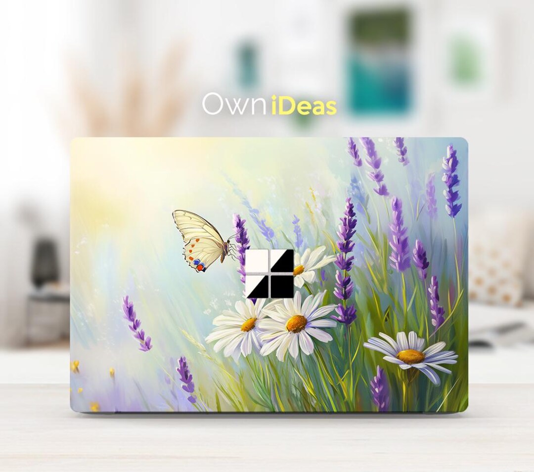 Surface Laptop Protective Skin Flower Butterfly Design Customizable ...