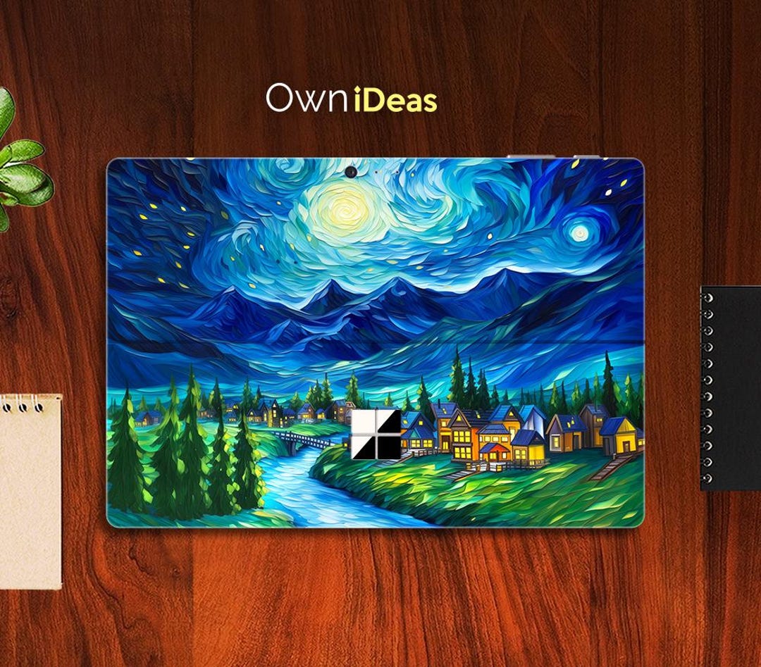 Surface Pro X Decal Blue Painting Village Design Personalized Gift for ...