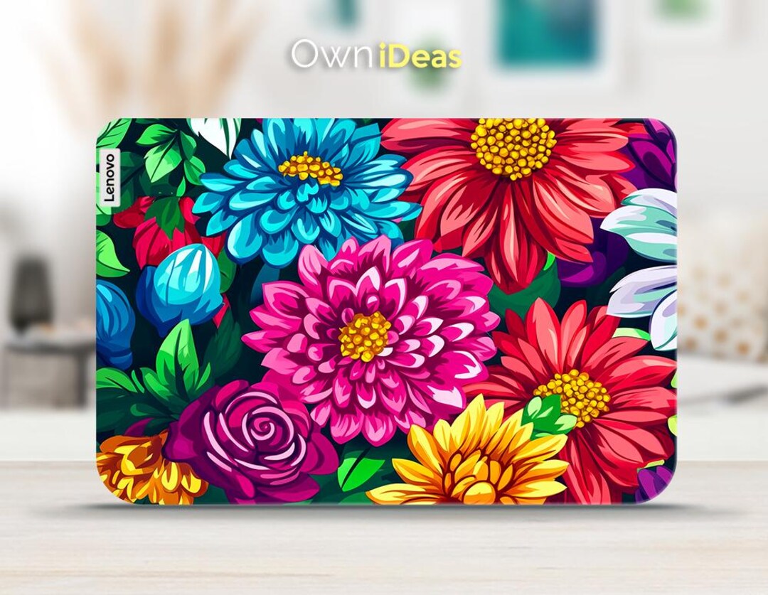Lenovo Laptop Skin Colorful Cartoon Style Flower Design Personalized ...