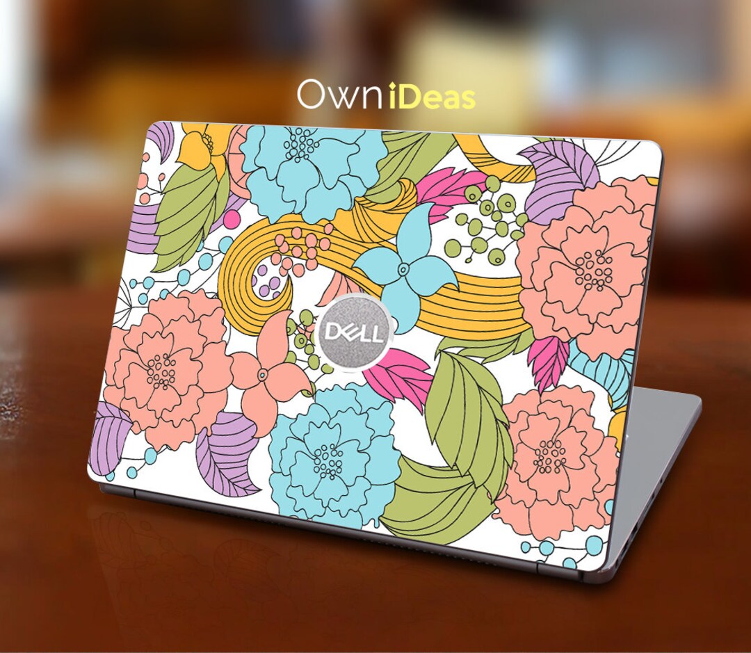 Dell Xps 13 Skin, Blue Flowers Design, Personalized Customizable Gift ...