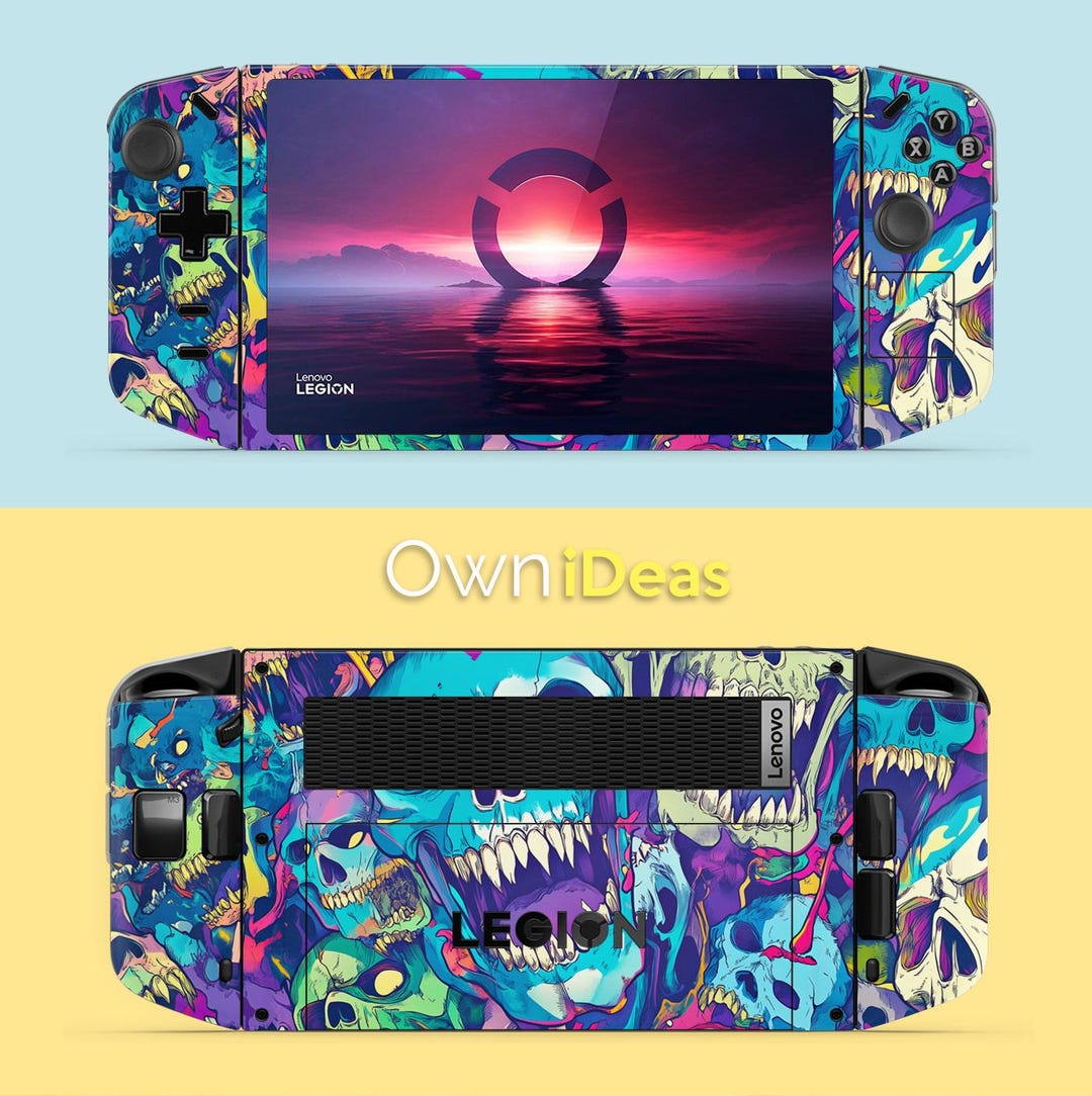 Custom Legion Go S Skin With Transparent Protective Case Skull Frenzy ...