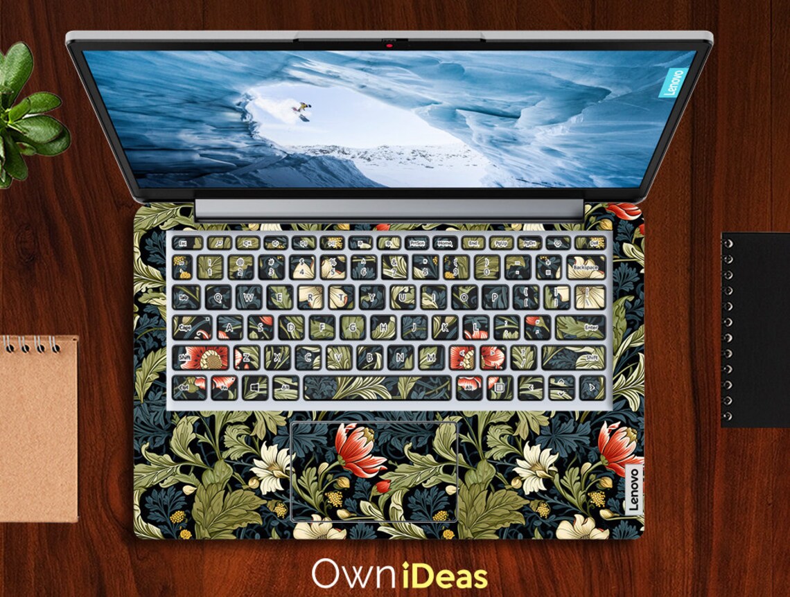 Lenovo Yoga Skin Convertible Laptop Green Aesthetic Flowers ...