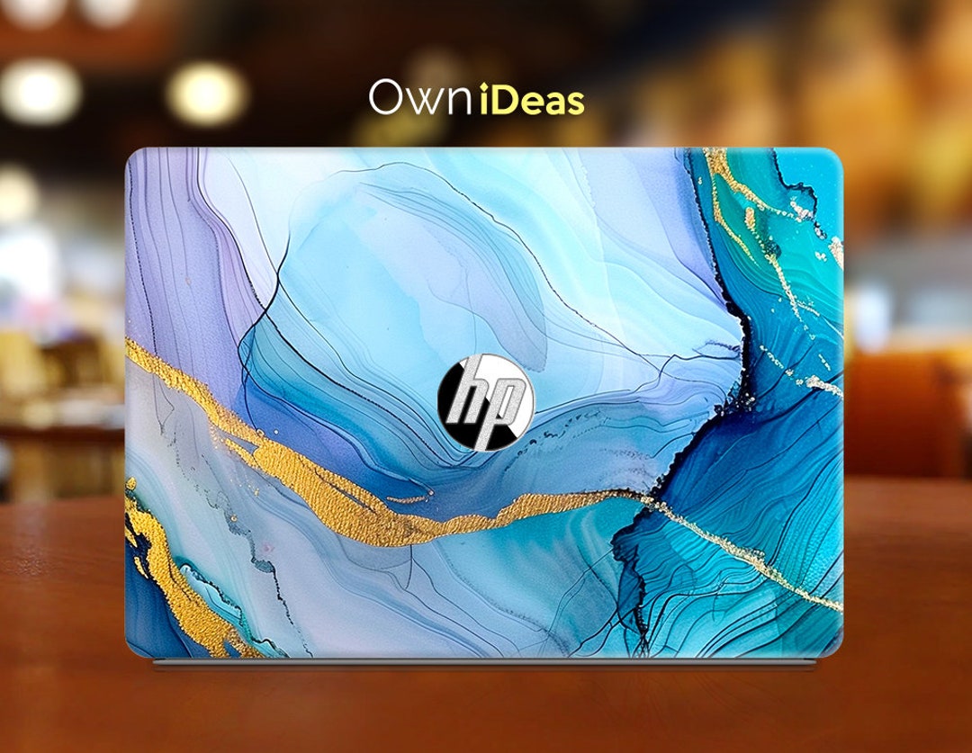 Hp Probook Laptop Sticker Blue Marble Texture Personalized Gift ...