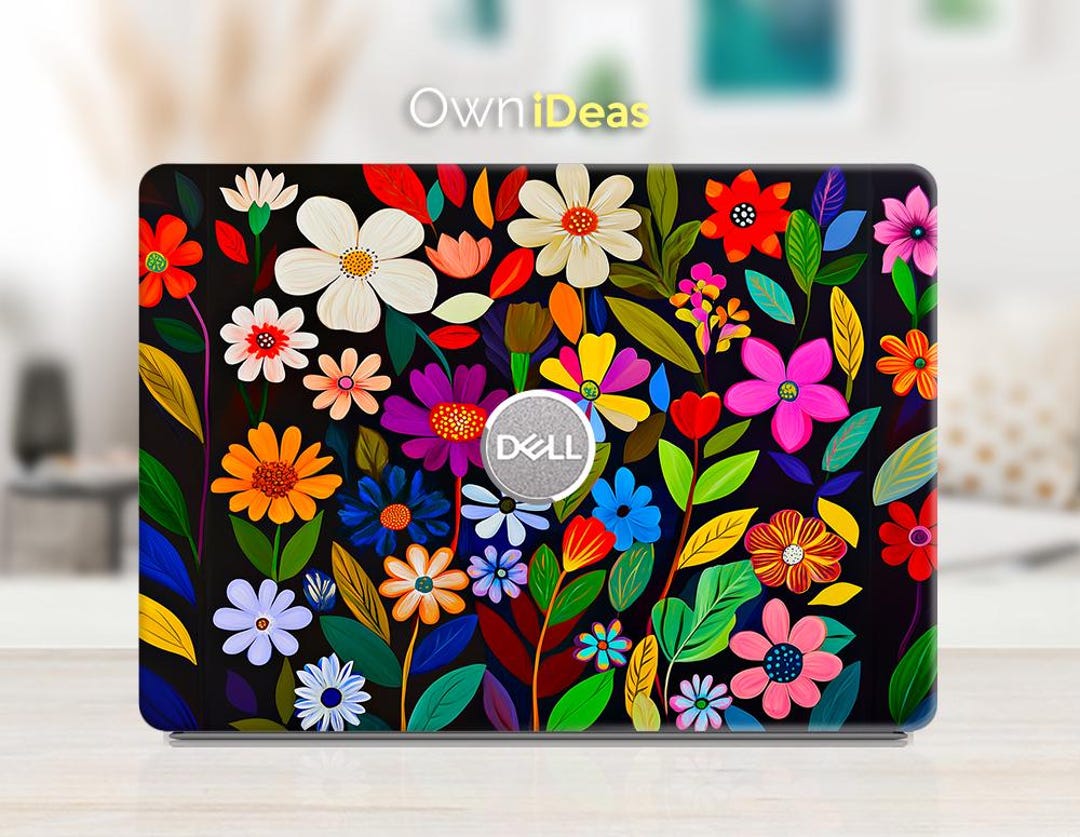 Dell Laptop Sticker Flower Design Personalized Gift for Sister Suitable ...