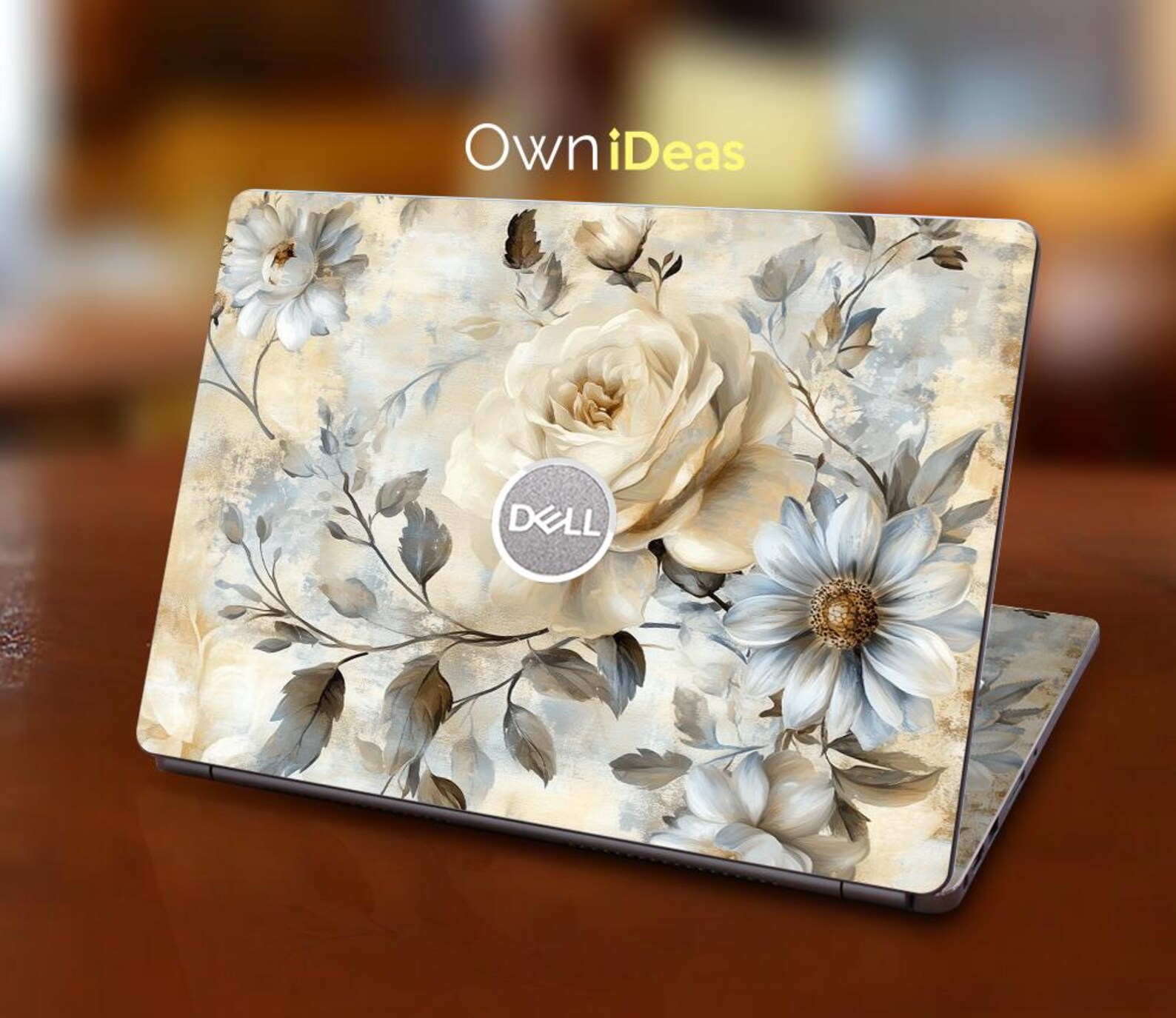 Dell Laptop Decal Vintage Flowers Aesthetic Design Personalized Gift ...