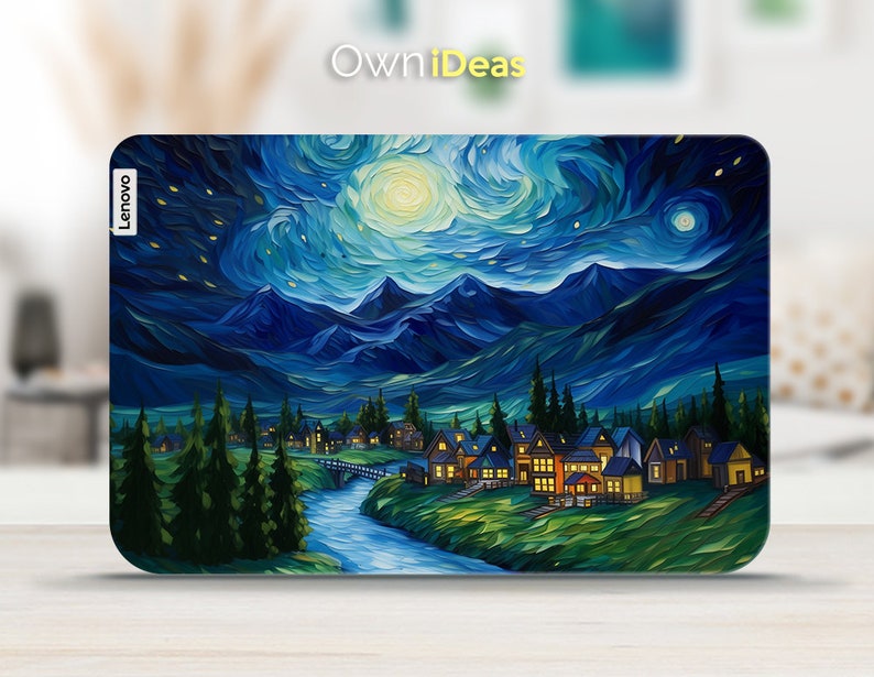 Lenovo Laptop Skin Oil Painting Village Design Personalized ...