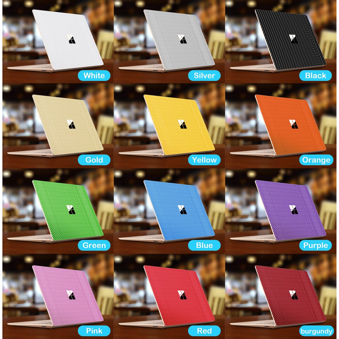 Surface Laptop Sticker Fiber Solid Red, Black, Yellow, Pink, Silver ...