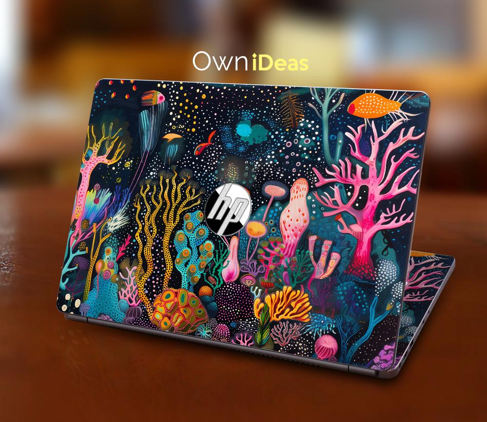 Hp Laptop Sticker Abstract Underwater Plant Design Personalized Gift ...