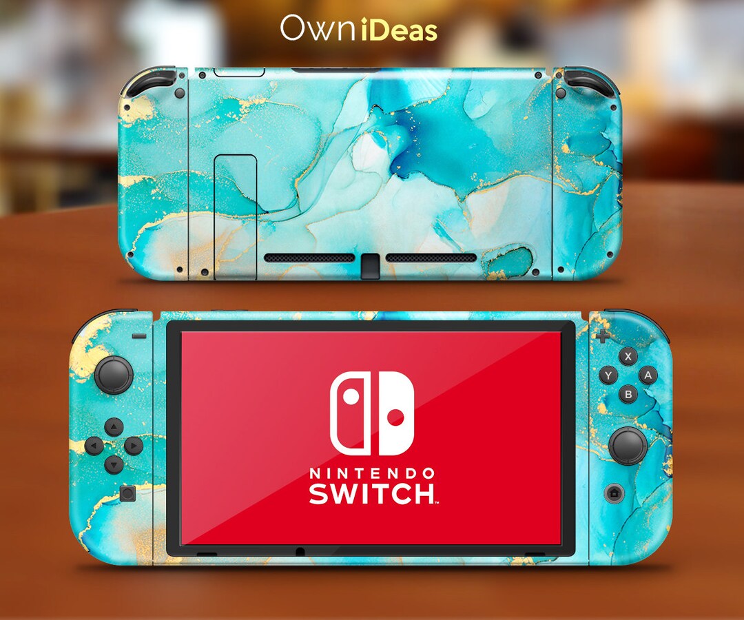 Nintendo Switch Skin Green Marble Texture Design Personalized Gifts ...