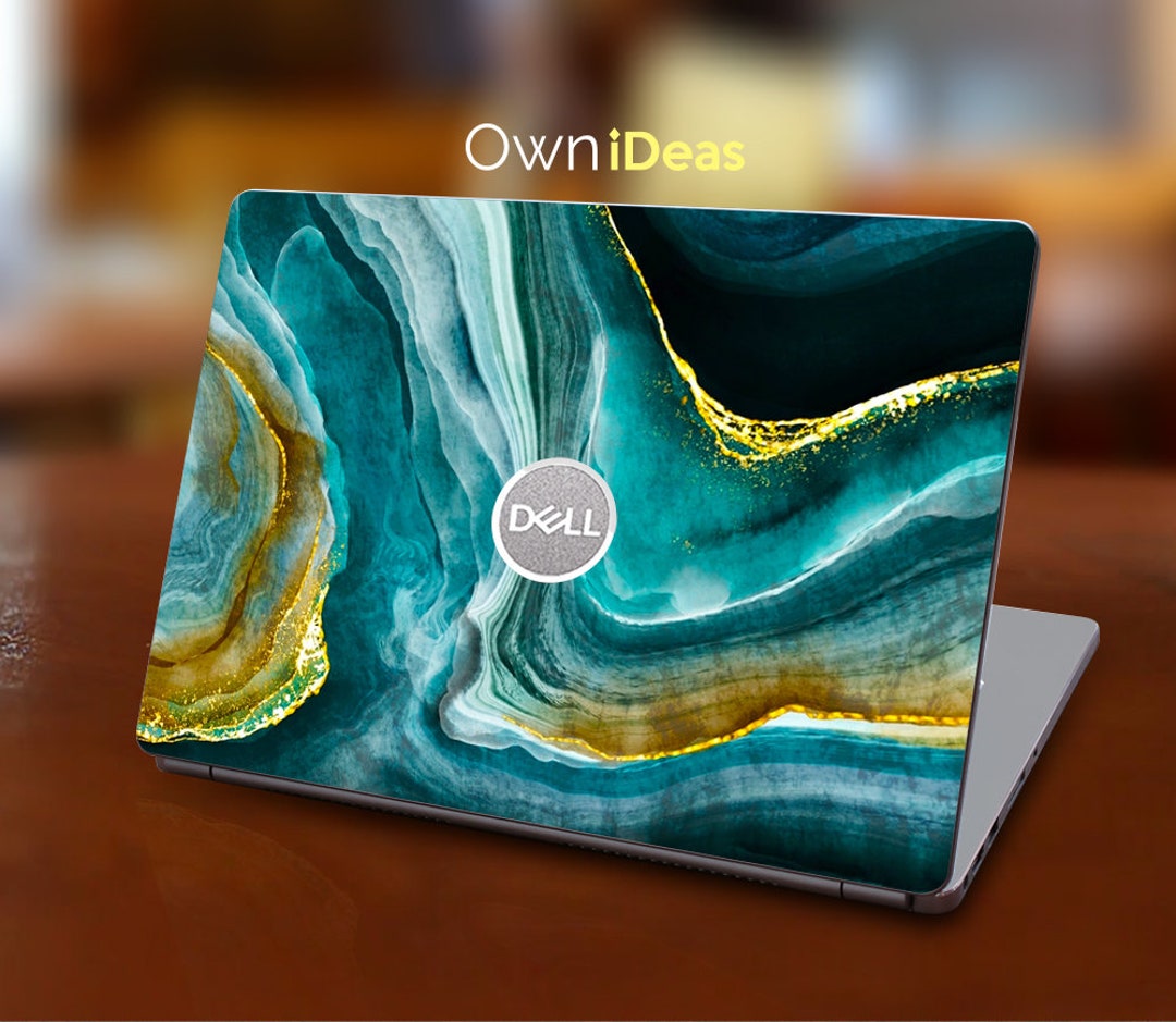 Dell Vostro Laptop Skin, Green Marble Texture, Personalized Gift, Fits ...