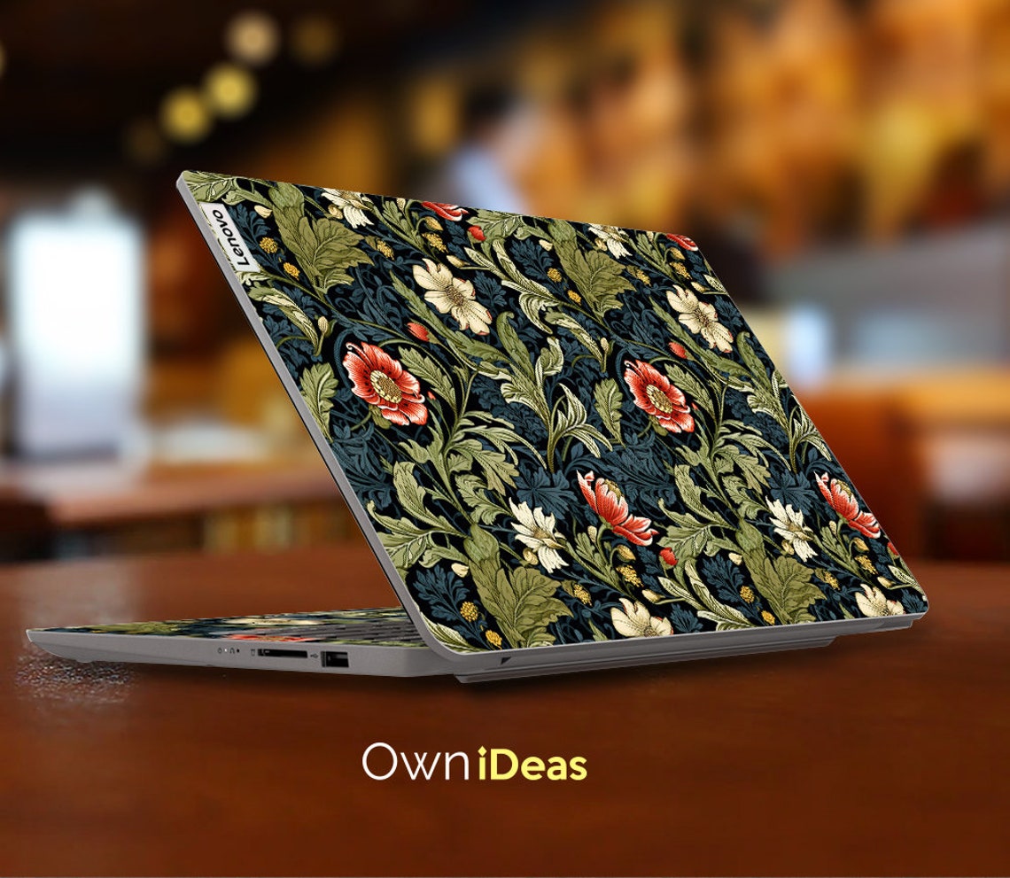 Lenovo Yoga Skin Convertible Laptop Green Aesthetic Flowers ...
