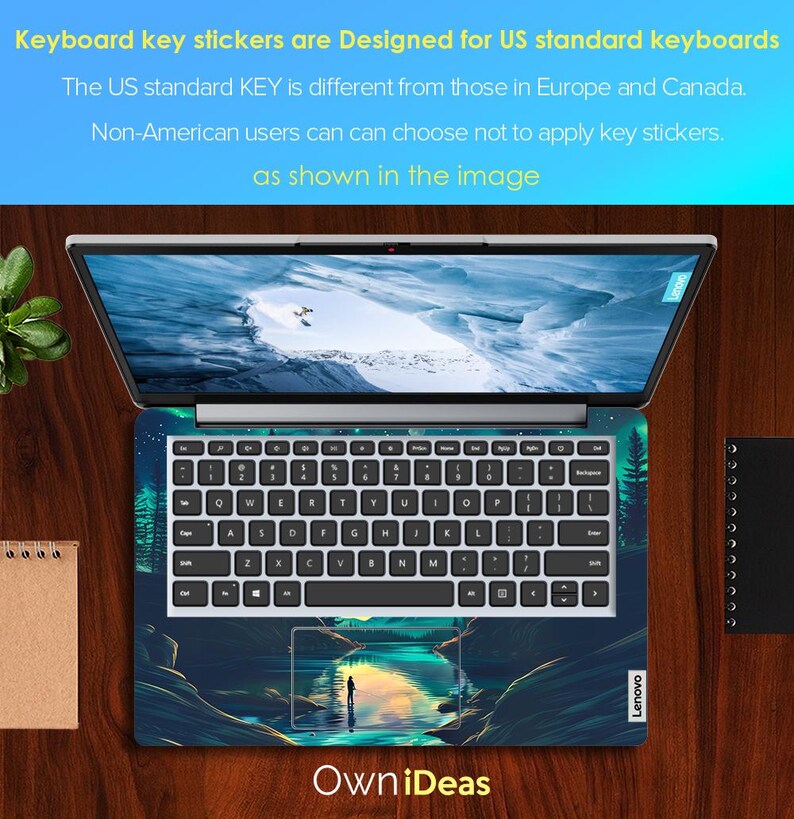 Lenovo Laptop Protective Sticker Night River Pattern Vinyl Sticker for ...