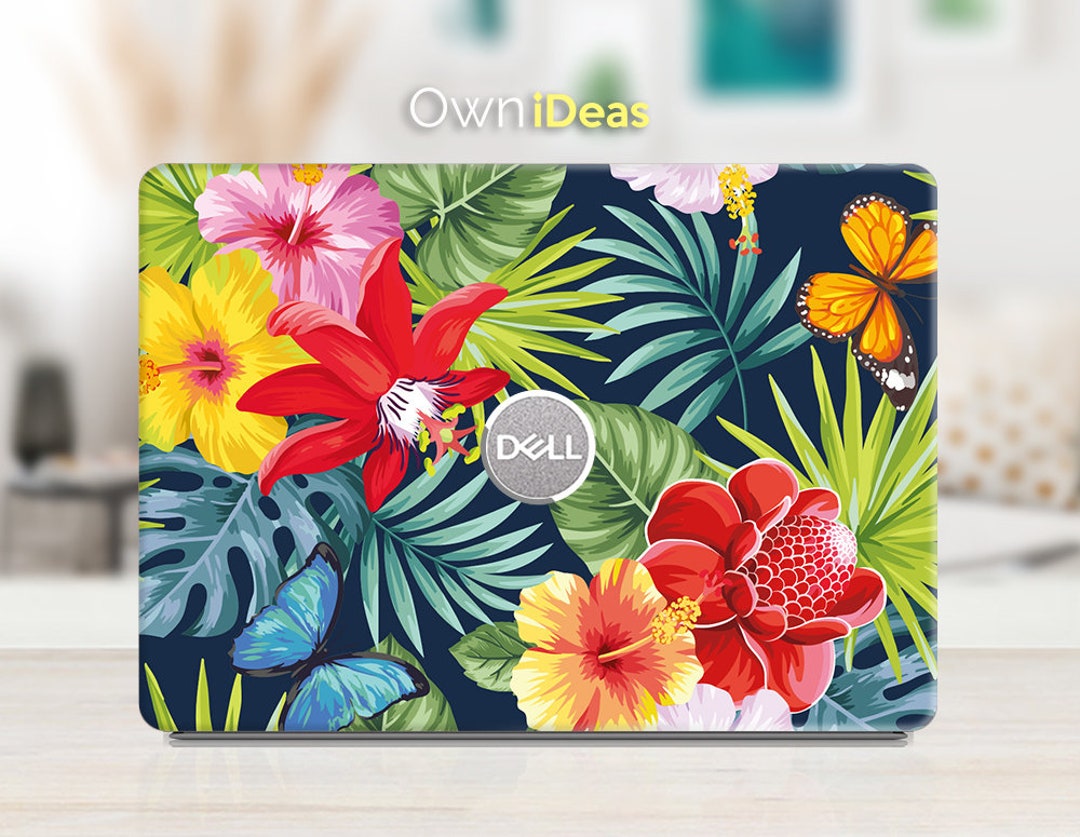 Dell Laptop 16 Inch Skin, Red Florals Design, Personalized Gift, Fits ...
