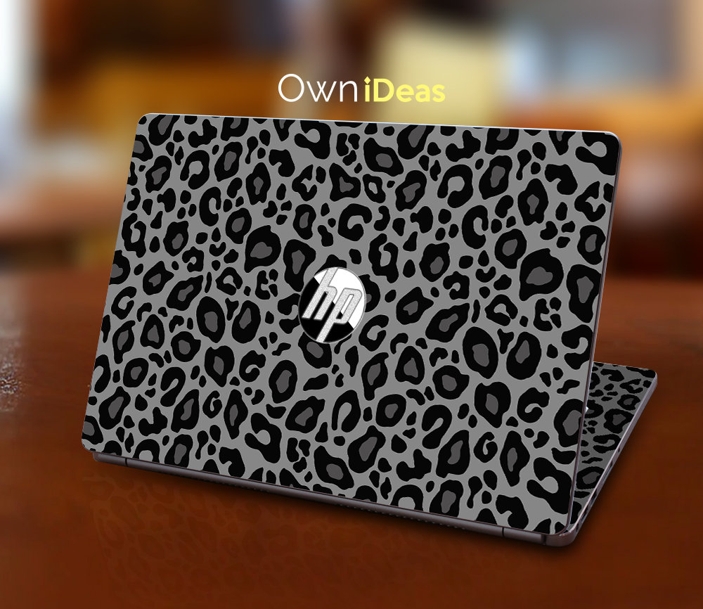 Hp Custom Photo Laptop Skin Black Leopard Print Design Anniversary ...