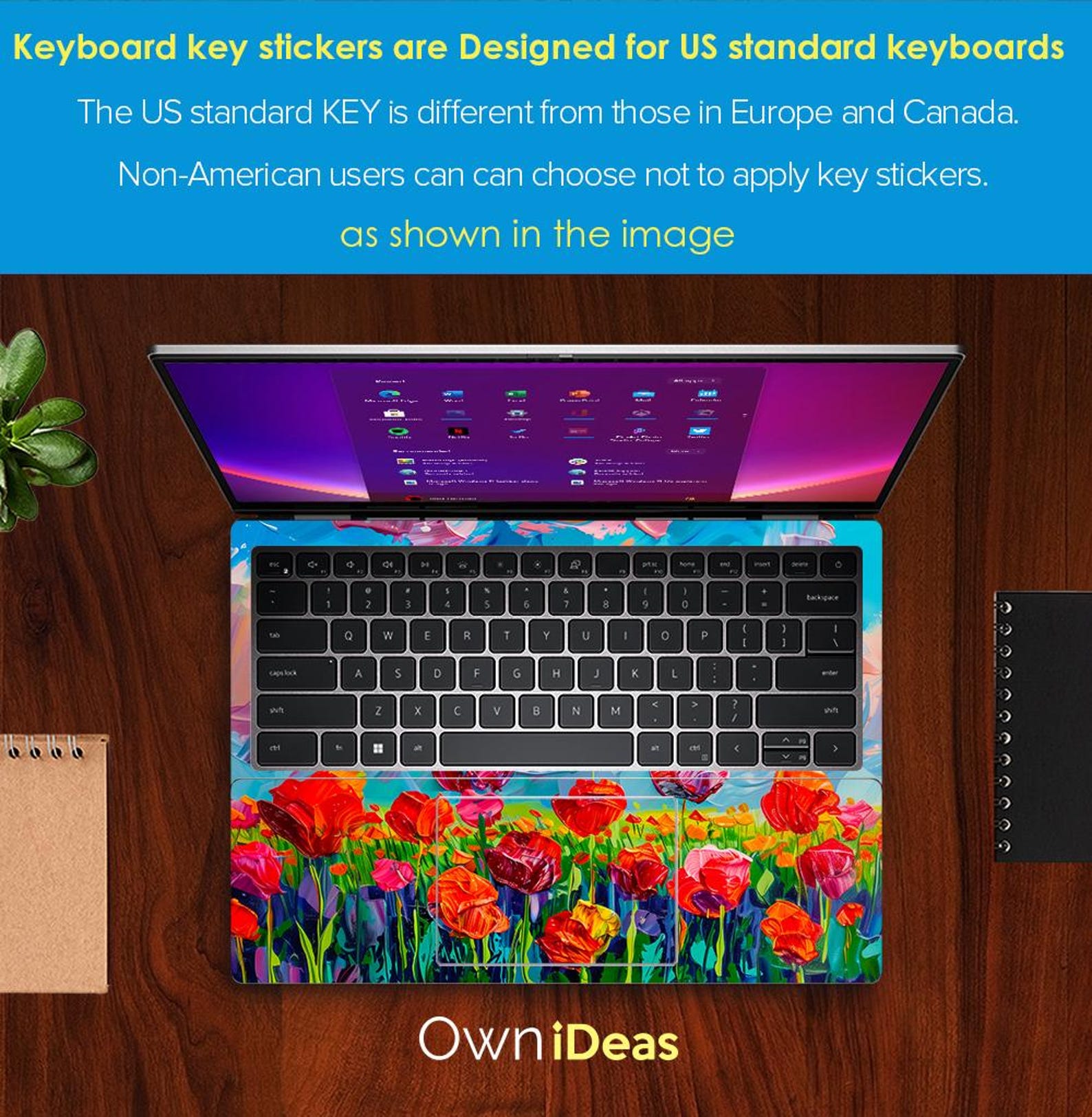 Dell Laptop Sticker Red Rose Design Personalized Gift for Girlfriend ...