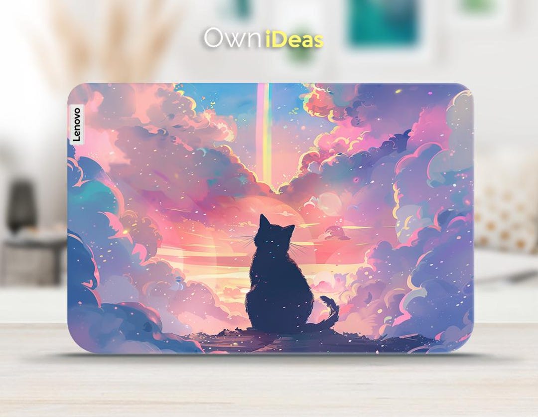 Lenovo Laptop Decal Aesthetic Cat Design Personalized Gift Vinyl ...