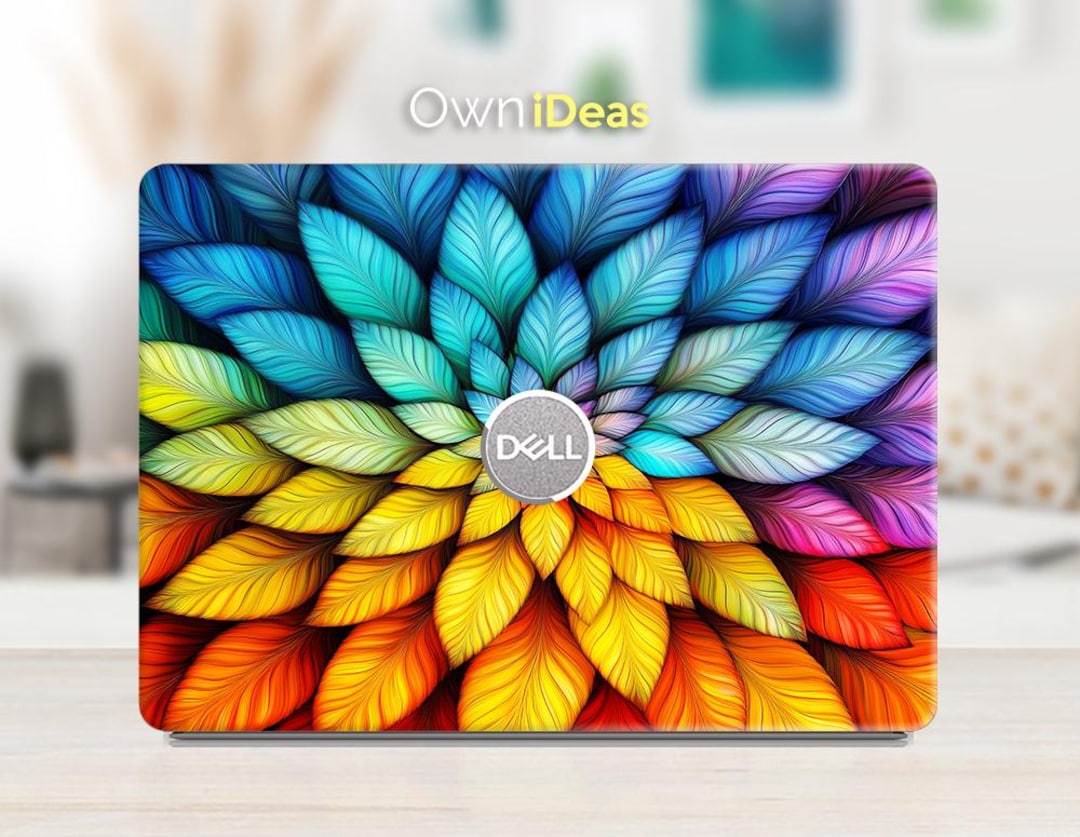 Dell 5540 Laptop Decal Colorful Leaves Pattern Personalized Gift Vinyl ...