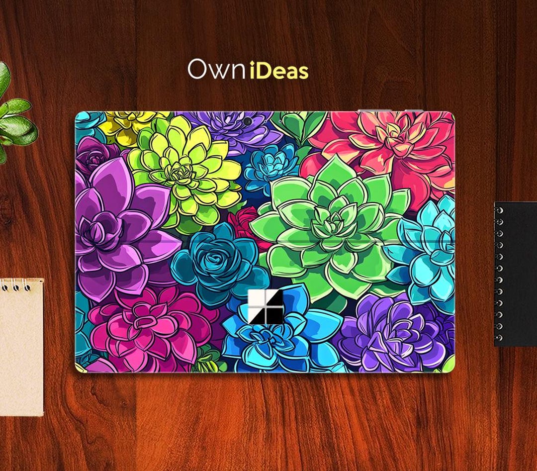 Surface Pro Skin Colorful Succulent Pattern Personalized Gift for Her ...