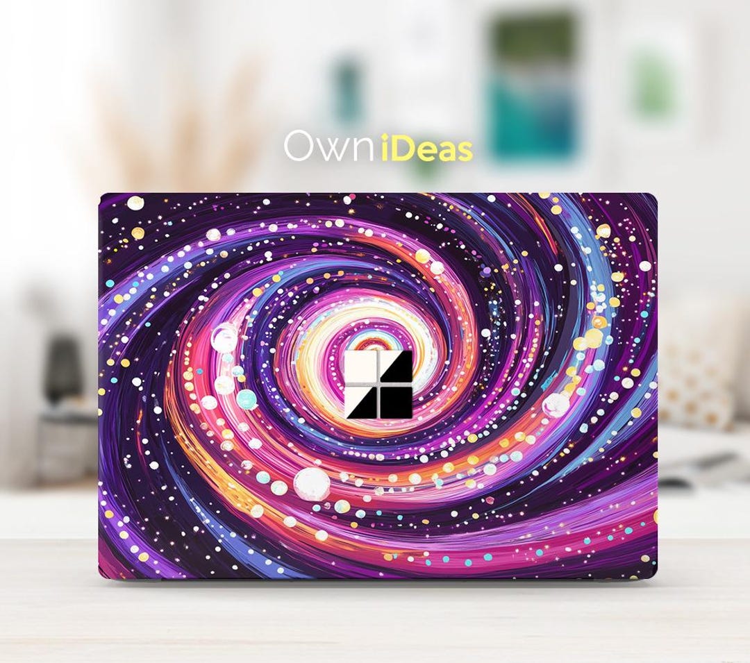 Surface Book 3 Laptop Skin Purple Spiral Pattern Personalized Gift for ...