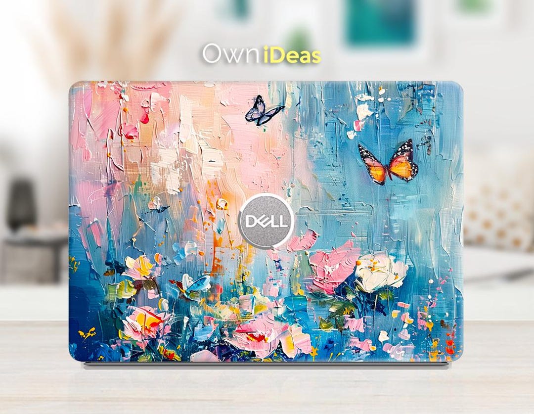 Dell Laptop Decal Aesthetic Oil Painting Butterfly Design Personalized ...