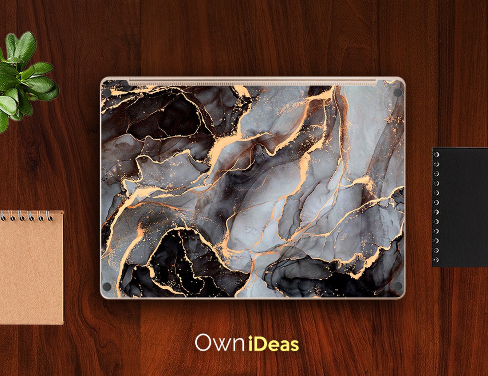 Surface Laptop 3 15 Inch Skin, Black Marble Texture Customizable ...