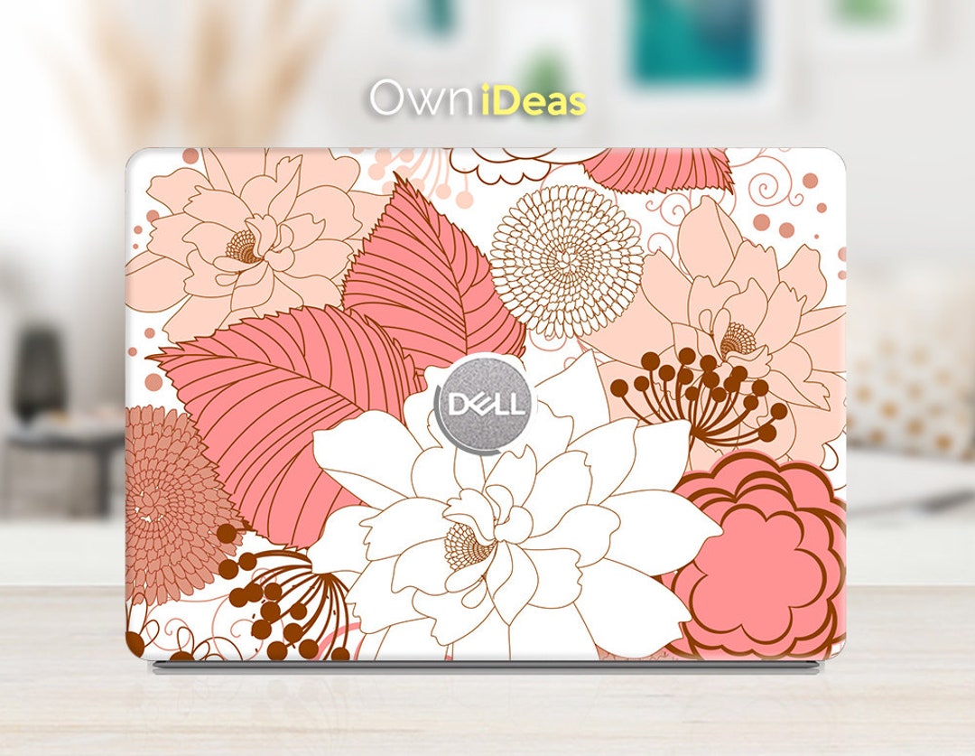 Dell Inspiron Skin Pink Floral Design Unique Personalised Presents Cute ...
