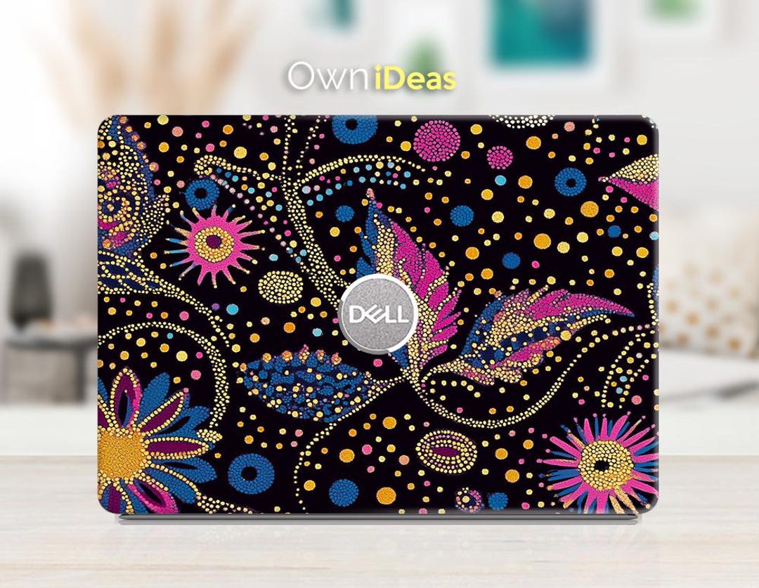 Dell Inspiron Laptop Skin Colorful Dot Pattern Personalized Gift Custom ...