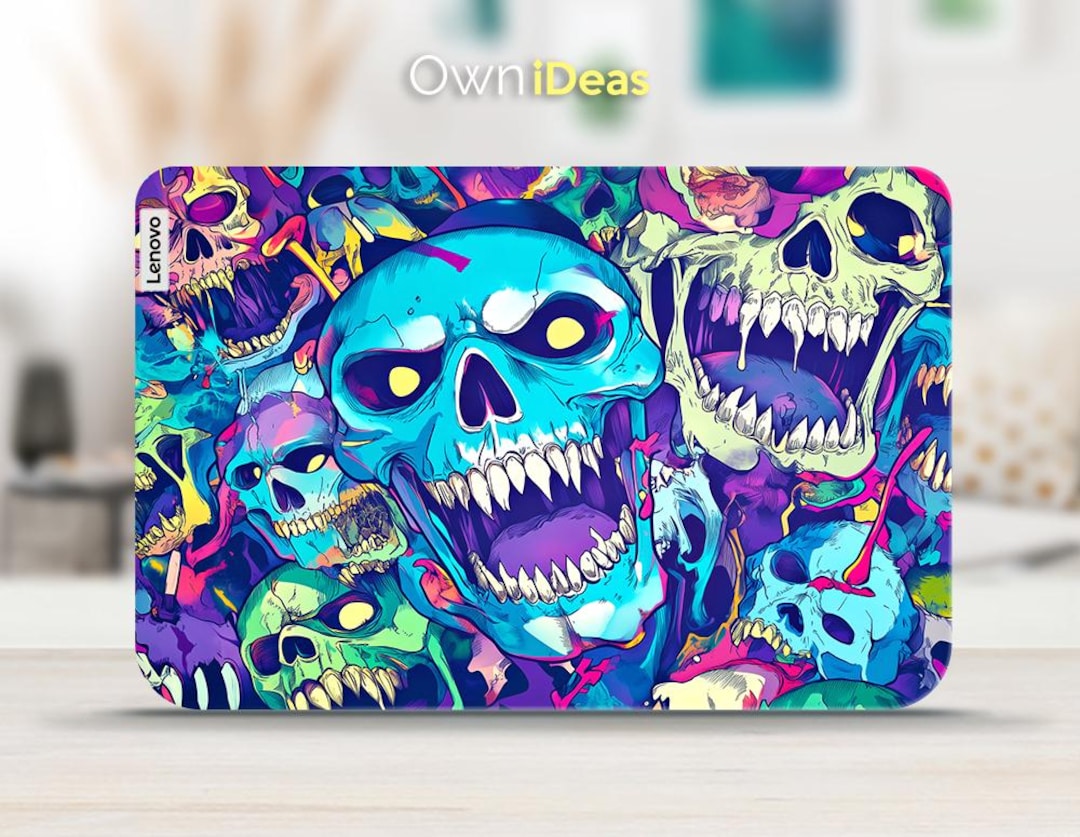Lenovo Ideapad 5 Laptop Decal Colorful Skull Design Personalized Gift ...